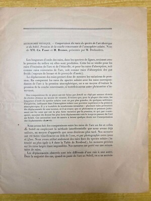 ASTRONOMIE PHYSIQUE, FABRY-BUISSON, raies spectrales SPECTROSCOPIE ...