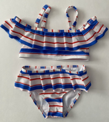 Janie & Jack Swim Sun Repeat Striped 2 Piece Swimsuit Blue Red White ...