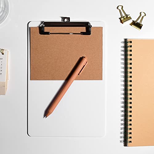 Plastic Clipboards Set of 6, White Small Clipboard Standard A5 Size ...