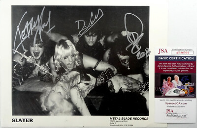 SIGNED SLAYER AUTOGRAPHED 1ST PROMO PHOTO CERTIFIED AUTHENTIC JSA COA ...