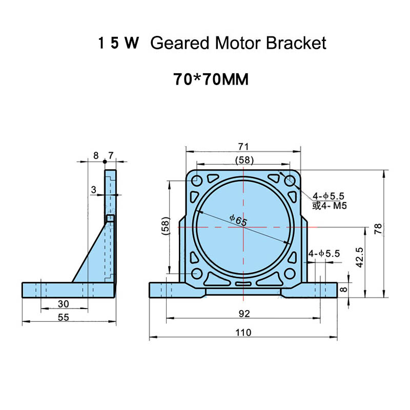 1Pcs Motor Bracket Mounting 70x70mm 80x80mm 90x90mm 100x100mm for ...