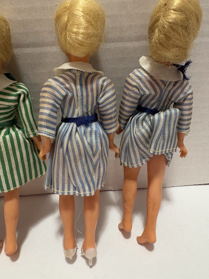 Vintage Female Dolls. 1950’s. Set Of 5. 6.5 Inches. Limbs, Eyes, Head ...