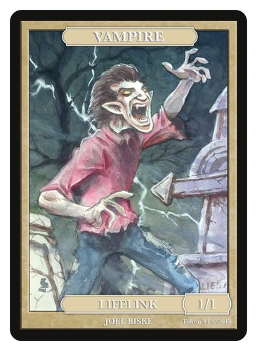 Vampire 1/1 Lifelink Token by Artist Joel Biske MTG Magic Token ...