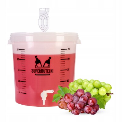30l Brewing Fermenting Wine Beer Making Bucket Set With Airlock Tap ...