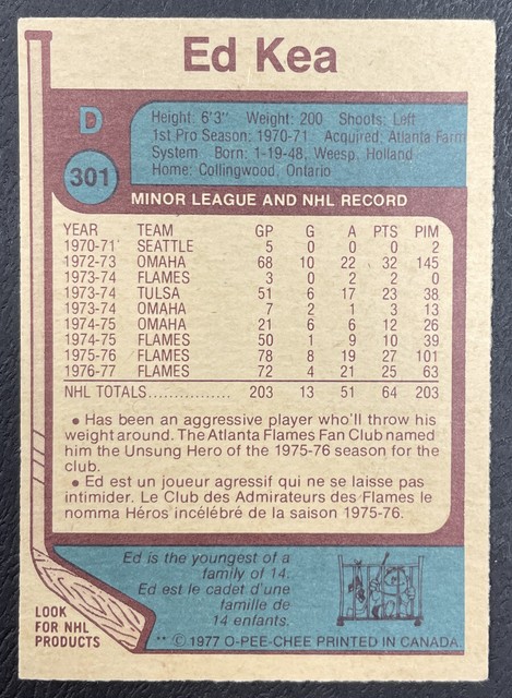 1977-78 O-Pee-Chee - #301 Ed Kea for sale online | eBay