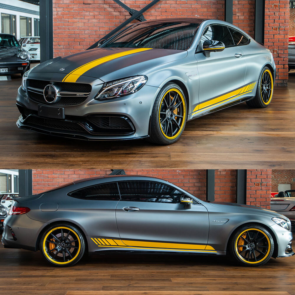 Mercedes Benz C63 Races Racing Stripe Decal Stickers For Mercedes Benz