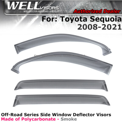WELLvisors For Toyota Sequoia 08-22 Side Clip on Window Visors Off-Road ...