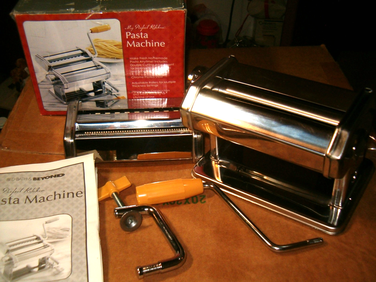 My Perfect Kitchen Manual Pasta Machine Chrome Plated Steel w ...