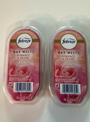 6x Febreze Wax Melts Romance & Desire Pink Rose Petals Champagne 6 Cube ...