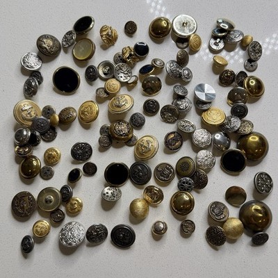 110 Vintage Gold Silver Metal Buttons Shank Buttons Misc Sizes | eBay