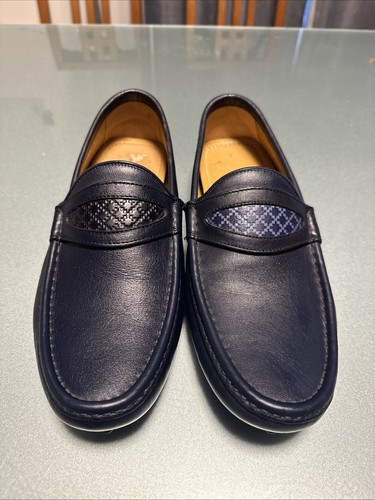 MEN'S GUCCI DRIVER LOAFER IN BLUE LEATHER SIZE 8 US/7 G | eBay