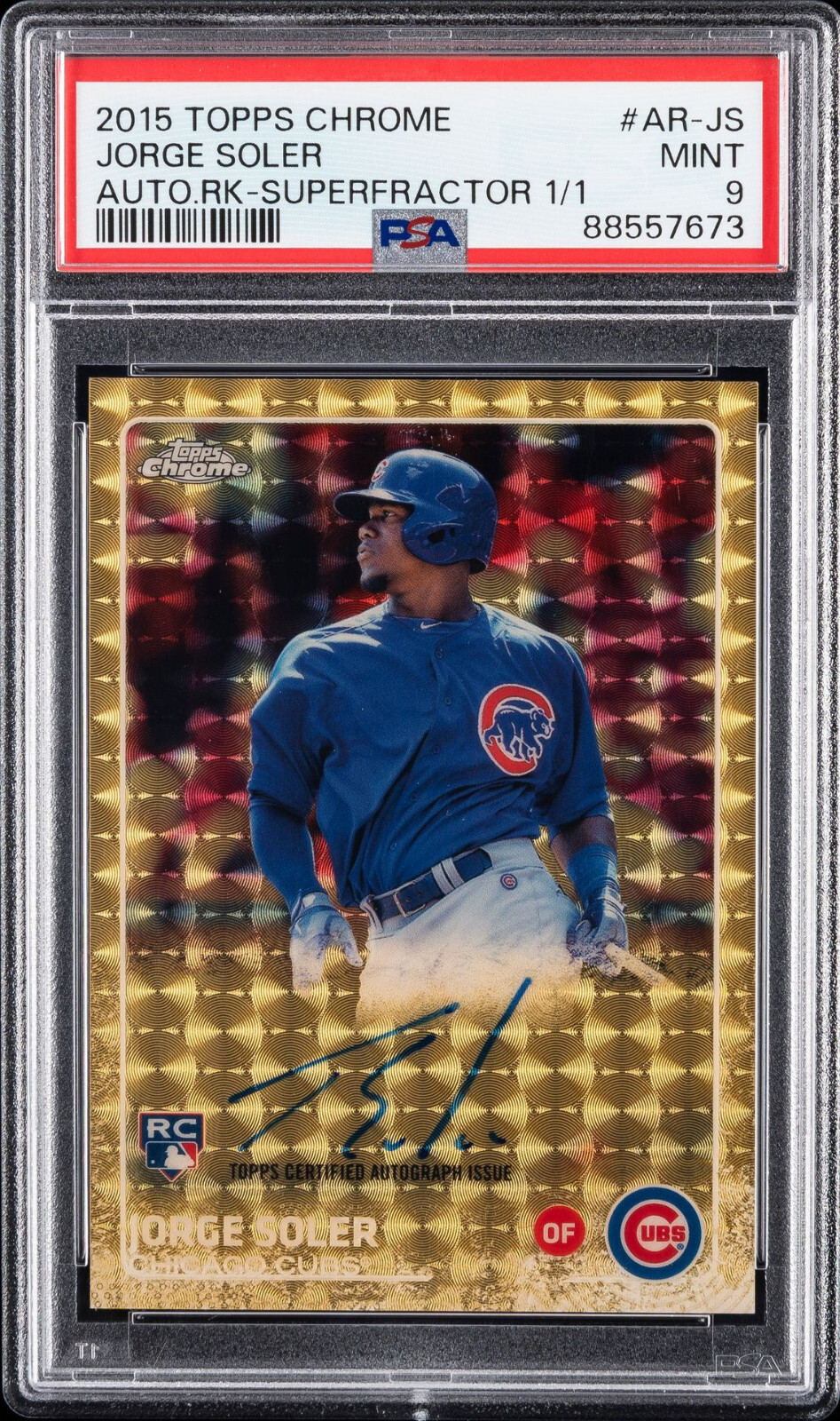 2015 TOPPS CHROME SUPERFRACTOR TRUE #1/1 ROOKIE AUTO JORGE SOLER MVP ...