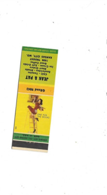 Vintage Matchcover Jean & Pat Kansas City Mo Pinup | eBay