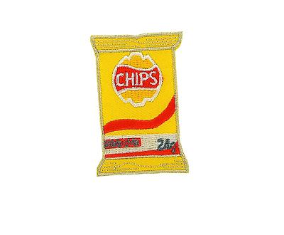 Patch embroidered iron on cloth badges kawaii biker chips crisps potato ...