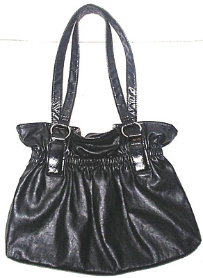 Womens Small Black Vinyl Purse Hand Bag A094 | eBay