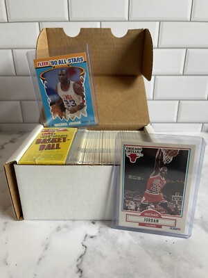 🔥1990 Fleer Basketball Complete Set w/ Sticker Set & Sealed Update Set ...