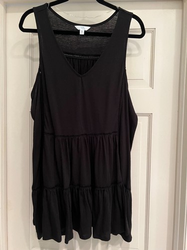 NWT TIME and TRU Black Soot Tiered Tank Shirt * Size XXL 2xl 20 | eBay