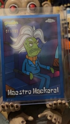 SpongeBob TOPPS 2025 Chrome Maestro Mackerel Blue Refractor /150 Color ...