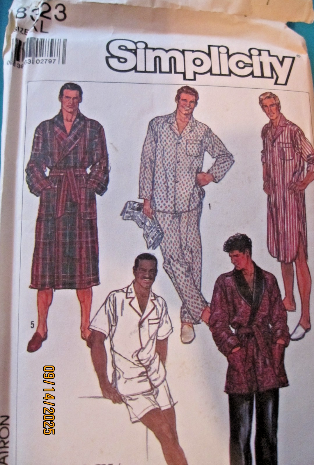 Simplicity #8323 MEN'S ROBE, PAJAMAS, NIGHTSHIRT Sewing Pattern Uncut ...