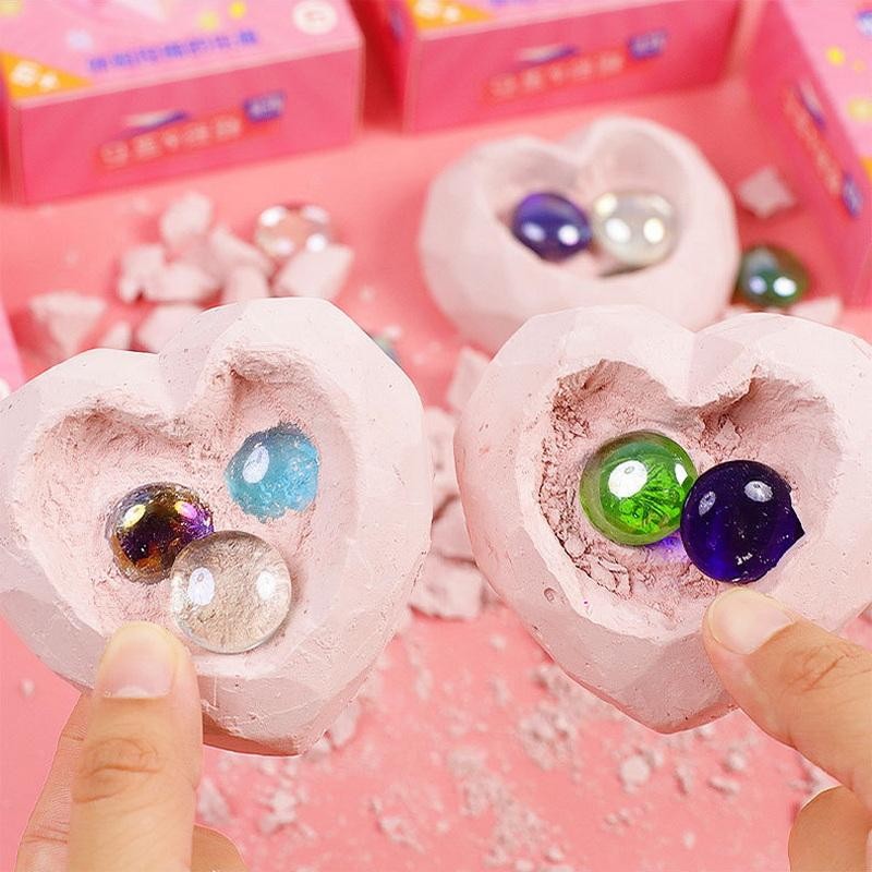 Archaeological Excavation Gypsum Blind Box Toy DIY Love Heart Gem Blind ...