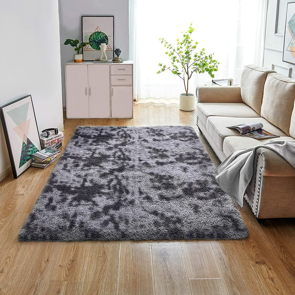 Fluffy Rugs Rug Carpet Large Shaggy Super Soft Mat Living Room Bedroom ...