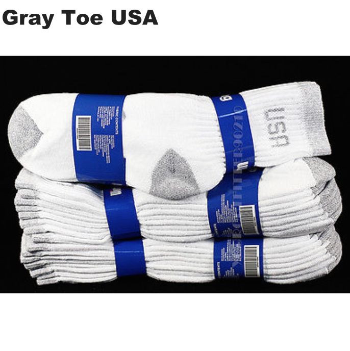 4 & 12 PACK Men Women USA Crew Socks Athletic Cotton Sports Casual 9-11 ...