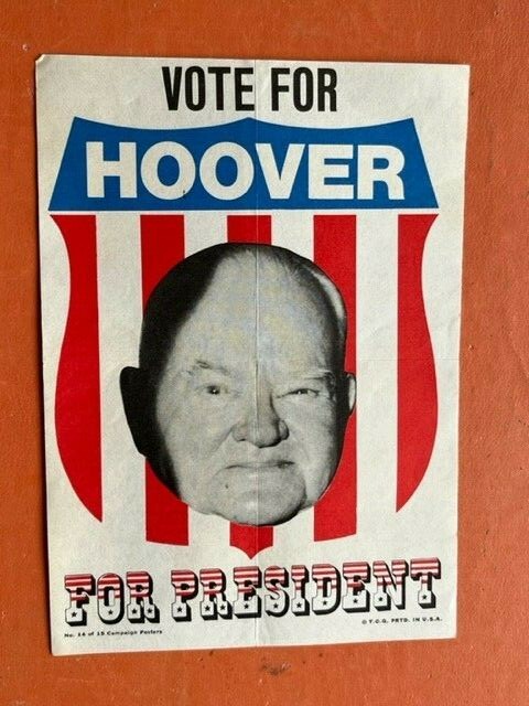 Afiche De Campaña De Herbert Hoover
