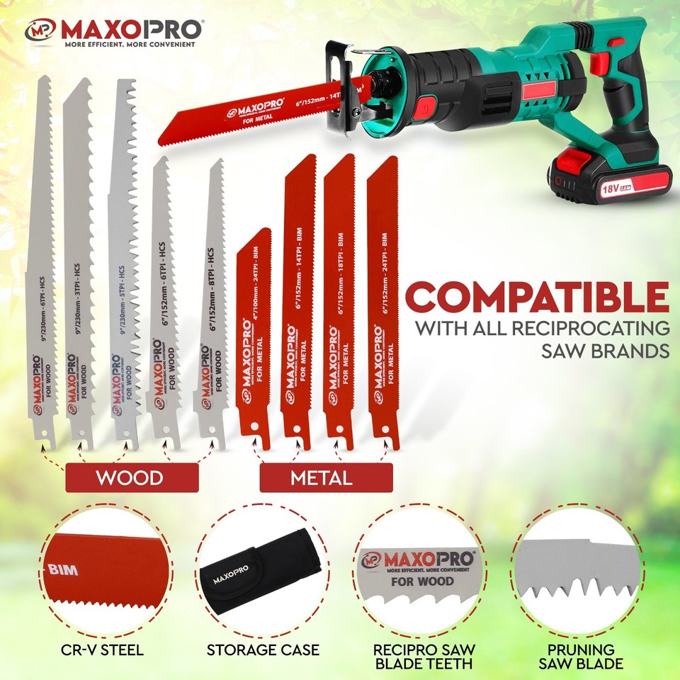 32-Pieces Reciprocating Saw Blades Set – Premium Quality Blades Metal ...