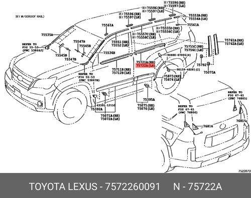 Genuine OE zierleiste, 7572260091 for TOYOTA 75722-60091 | eBay.de