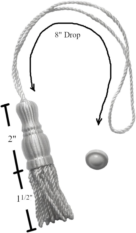 WHITE Hourglass SHADE TASSEL & Higbee Screw Button for Roller Window ...