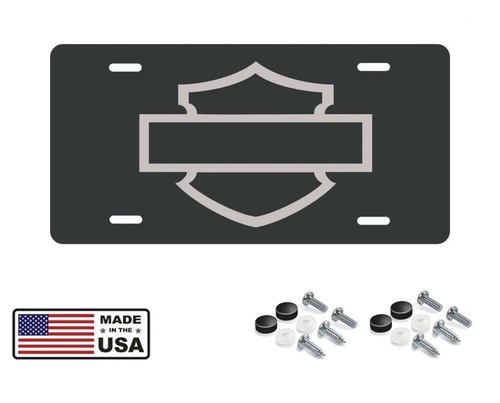 Harley Davidson Bar and Shield Gloss Black aluminum license plate ...
