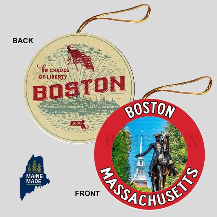 BOSTON Christmas Ornament - Retro Logo Collectible Vintage Travel Decal ...