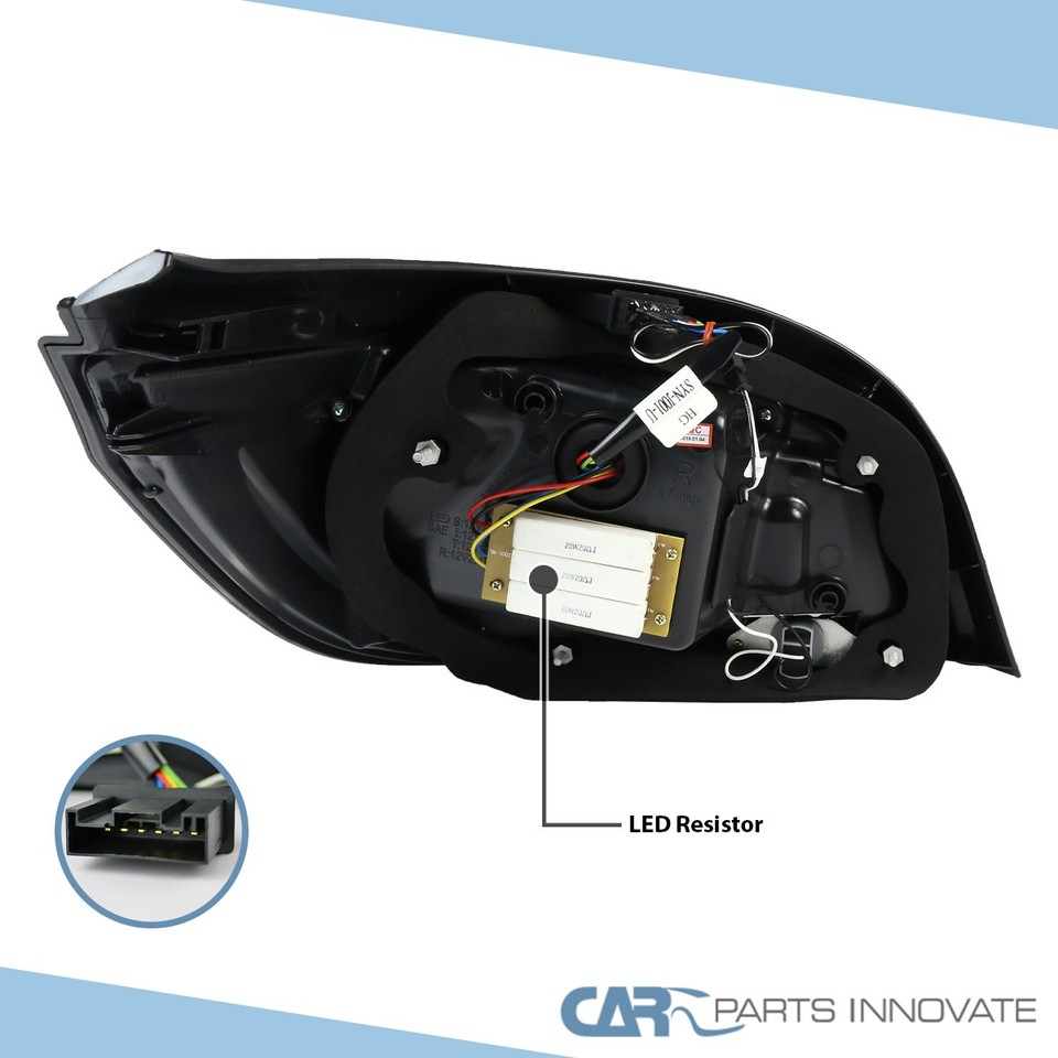 Fit 04-07 BMW E60 5-Series 525i 530i Glossy Black LED Bar Tail Lights ...