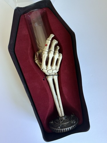 New Unused in Box Halloween Wedding Skeleton Hand Glass Champagne Flute ...