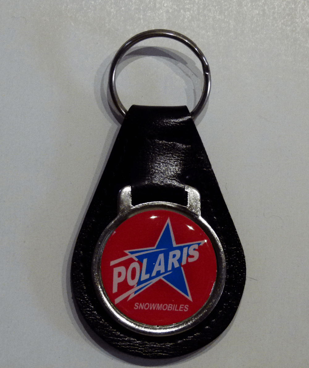 Reproduction Polaris Snowmobile Blue Star Medallion Leather Keychain ...