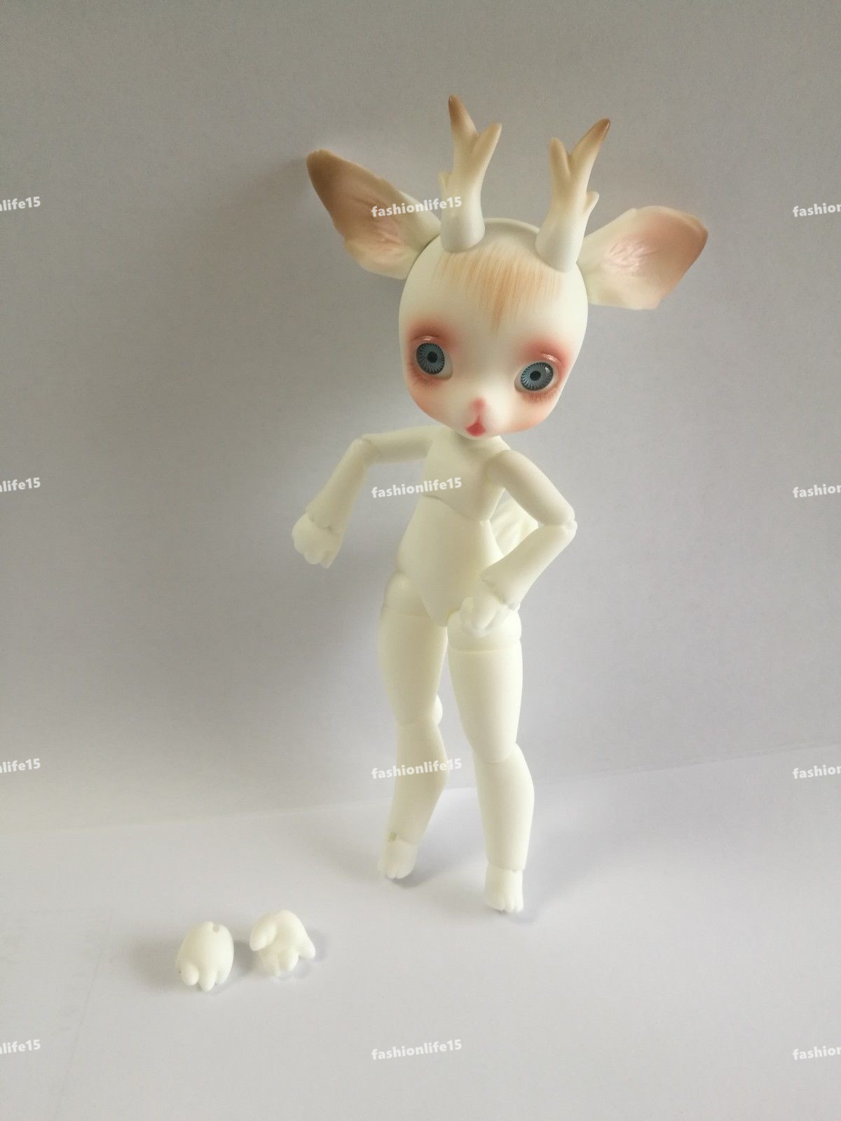 1/8 BJD Doll Cute Deer +Horn Animal free eyes + face up Resin White ...