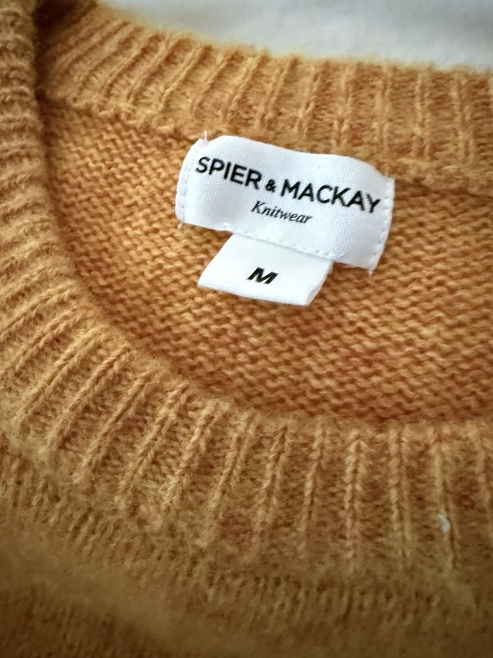 Spier & Mackay Shetland Sweater Mens M Orange/Yellow 100% Wool Pullover ...