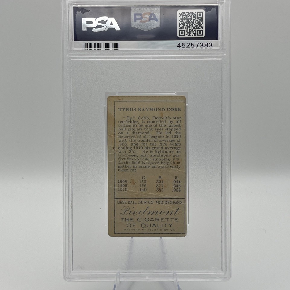 1911 T205 Gold Border TY COBB Piedmont Tobacco PSA PR 1 / Rare Pre-War ...