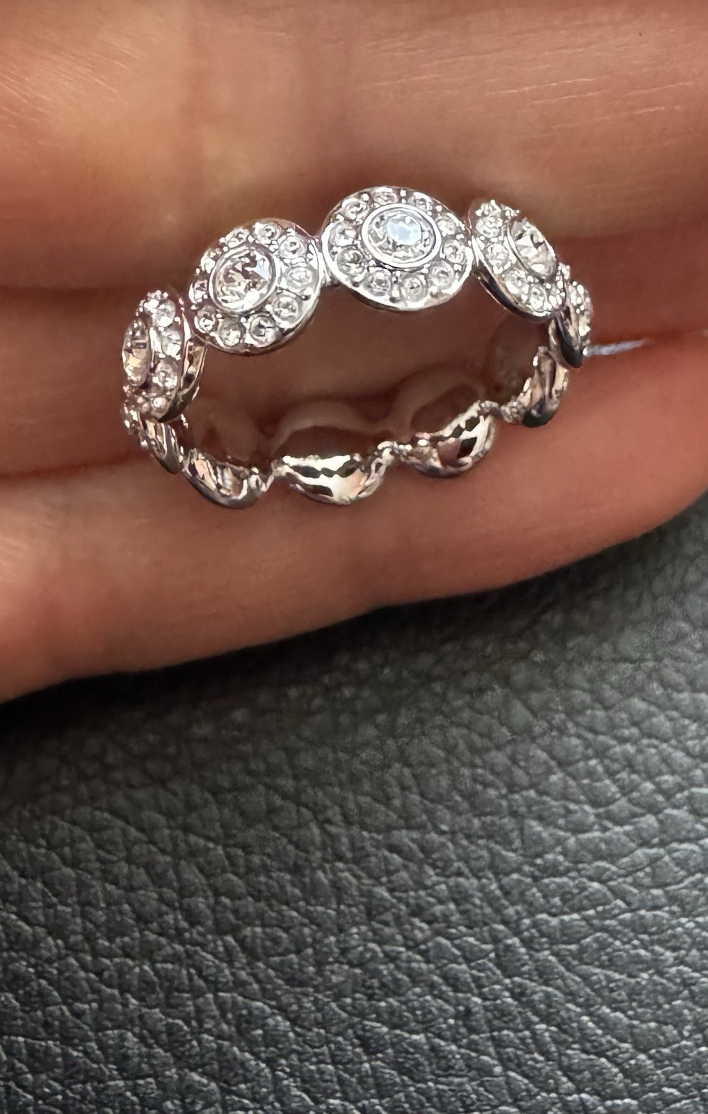 Genuine Swarovski Angelic Ring, Rhodium Plated, Size … - Gem