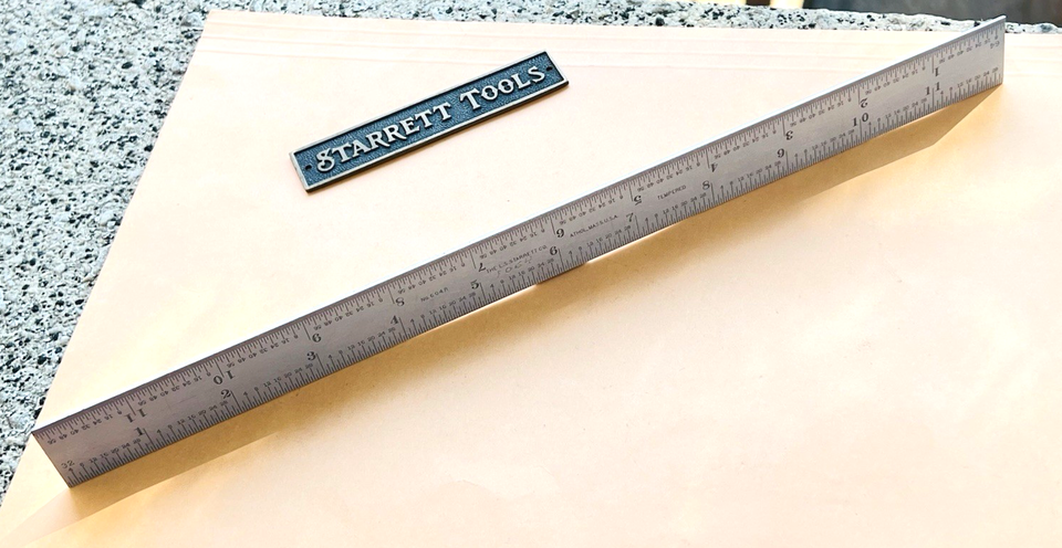 STARRETT No.C604R-12 12” Long Spring-Tempered Steel Rule with Inch ...