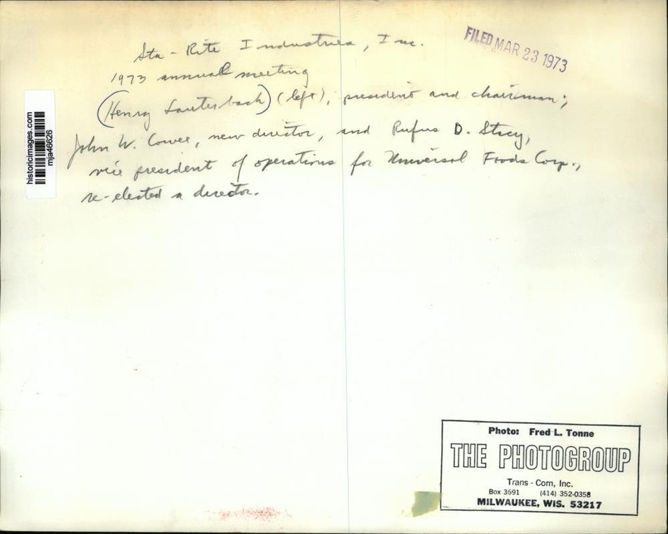 1973 Press Photo Sta-Rite Industries Inc. Annual Meeting - mja46626 | eBay