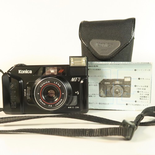 Konica MT-7 35mm Camera 36mm Lens Date Black Vintage Working Near Mint ...