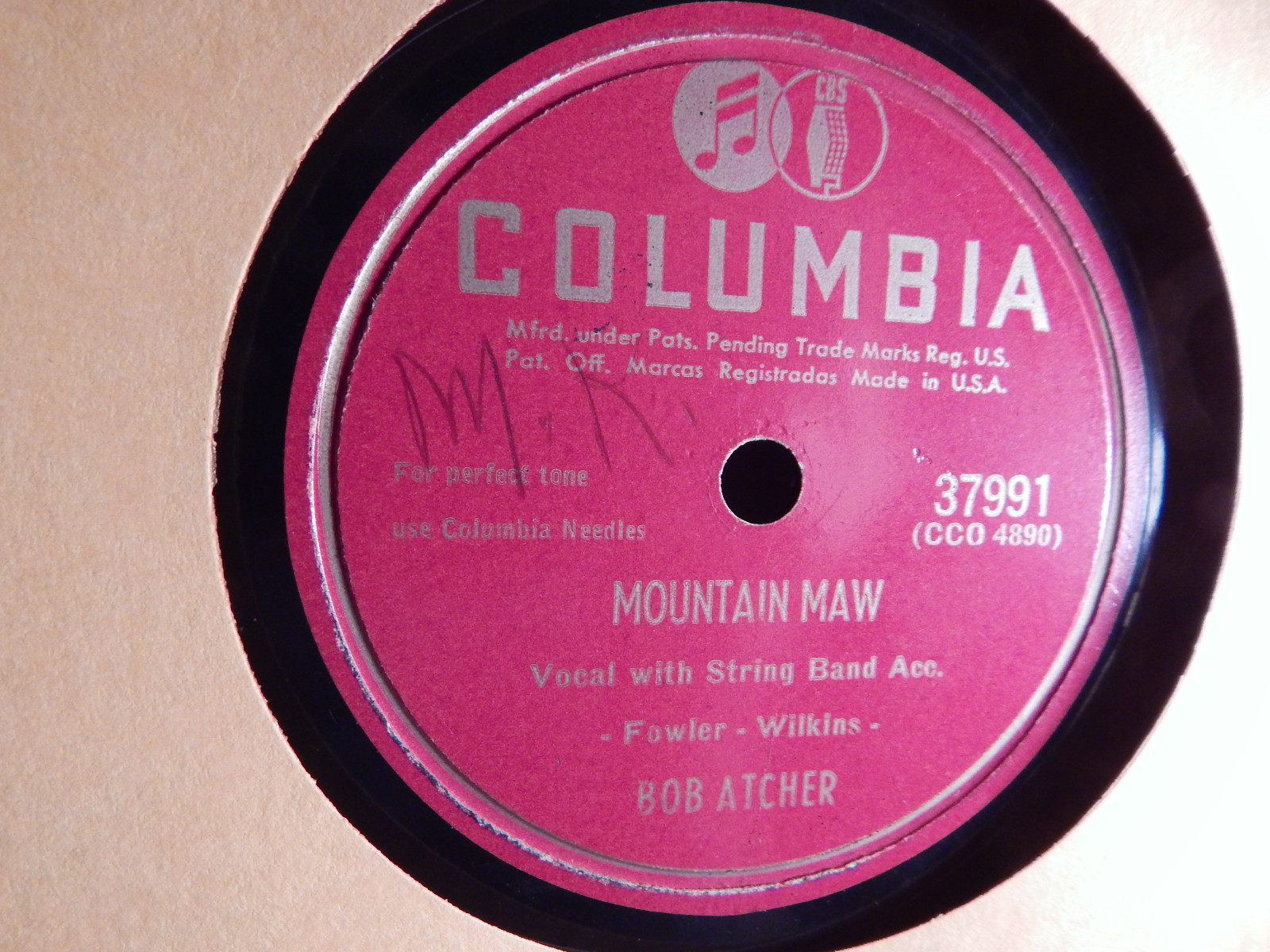 Bob Atcher Signed Sealed Delivered / Mountain Maw 1947 Columbia Shellac ...
