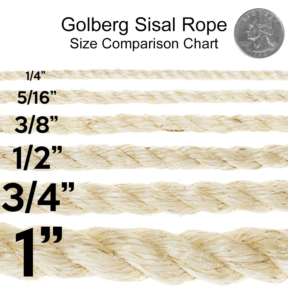 GOLBERG All Natural Sisal Rope - Crafting, Rugs, Cat Toys & More - Pet ...