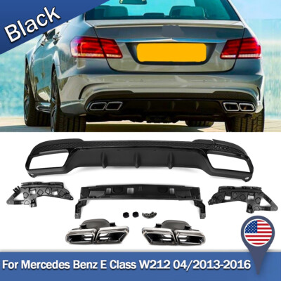 For Mercedes W212 E63 E Class 2013-2016 Rear Diffuser E63 Look W ...
