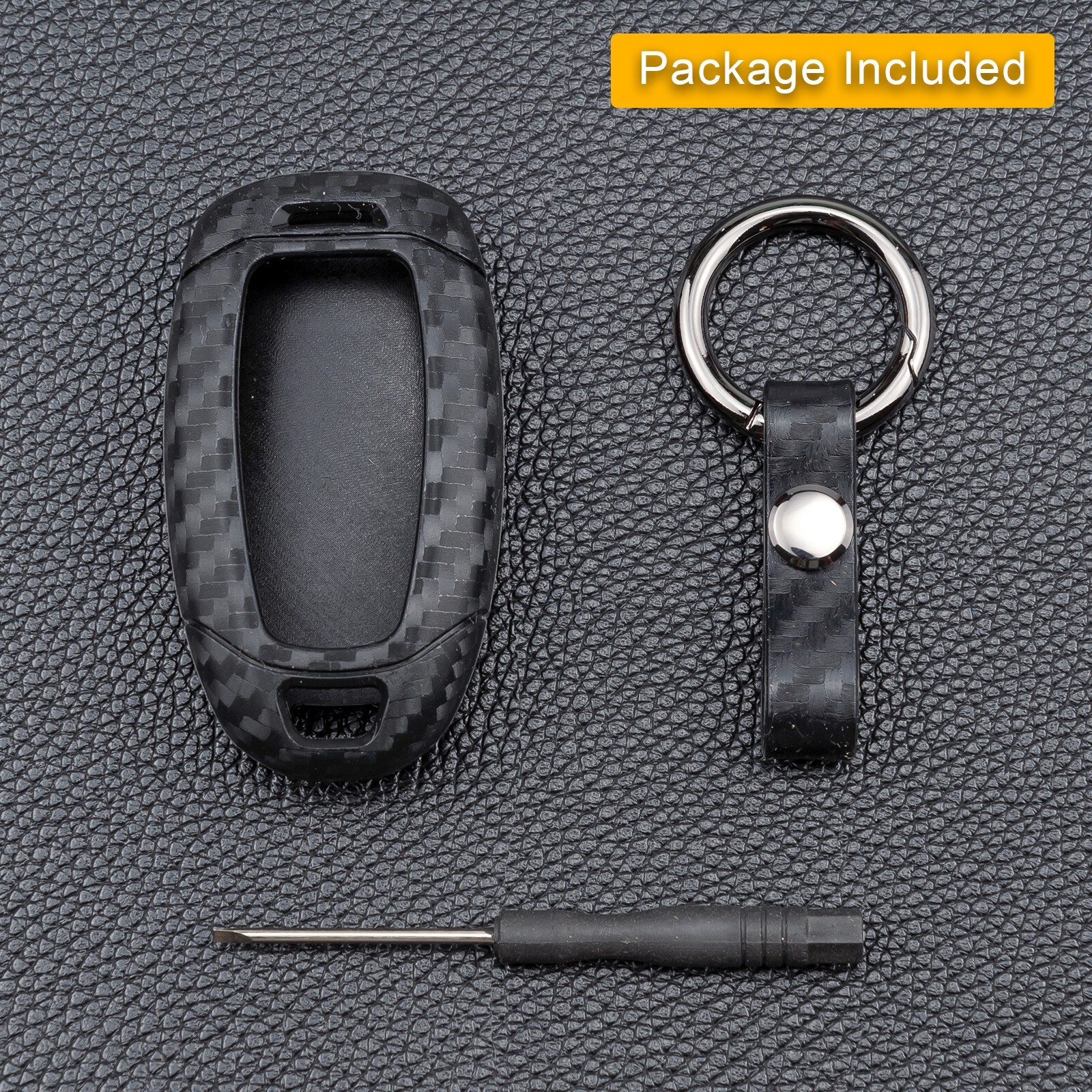 Silicone Carbon Fibre Car Smart Key Chain Cover Case For Hyundai Santa ...