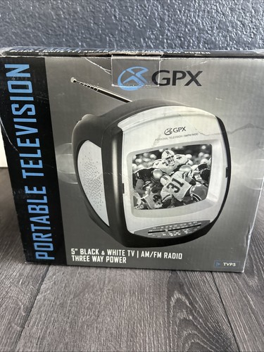 GPX TVP 5" Portable Television AM / FM black, and white | eBay