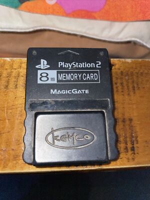 Genuine Sony PlayStation 2 8MB Memory Card Black Official PS2 MagicGate ...