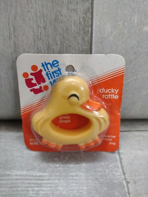 Vintage Duckie Baby Rattle Toy 1986 The First Years Yellow Duck NOS | eBay