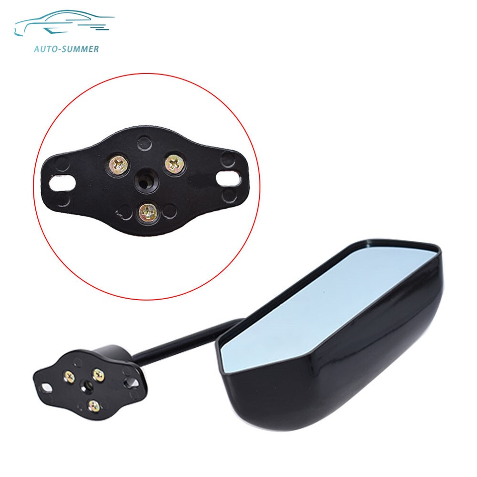 Glossy Black Front Side View Mirrors Bracket Racer Retro F1 Style Pair ...